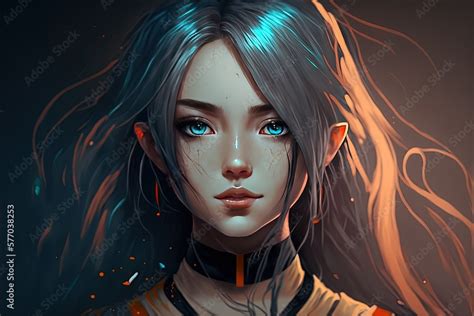 Pretty Anime Girl Portrait 2d Artwork For Use As An Avatar Or Desktop