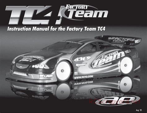 Team Associated Manual TC4 Factory Team 30102 RCScrapyard Radio Controlled Model Archive