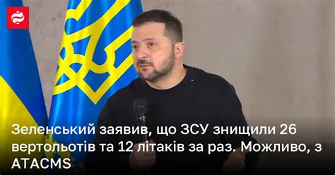 Зеленський заявив що ЗСУ знищили 26 вертольотів та 12 літаків за раз Новини України