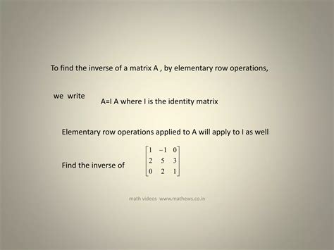 Inverse Of A Matrix PPTX Physics Science