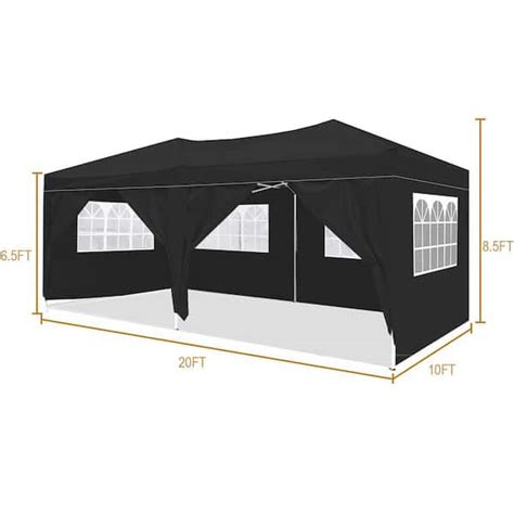 Pro Series 10 Ft X 20 Ft Black Pop Up Canopy Jy W2185p191608 The