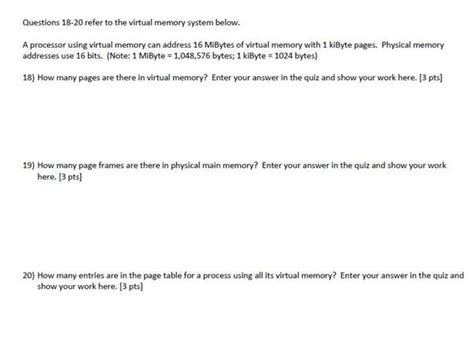 Solved Refer To The Virtual Memory System Below A Processor Using