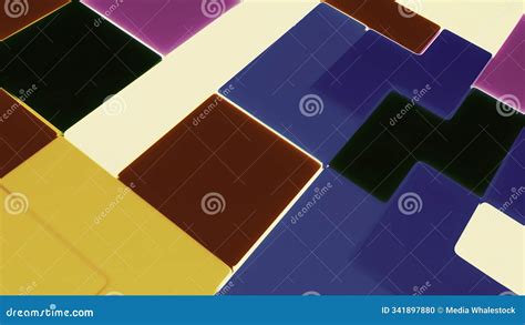 Tetris Animation On Black Background Design Abstract Colorful Retro Construction Game Stock