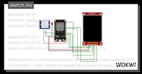 tft pir wokwi esp32 stm32 arduino simulator