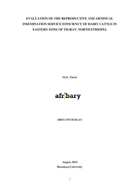 Evaluation Of The Reproductive And Artifical Insemination Service Efficiency Of Dairy Cattle In