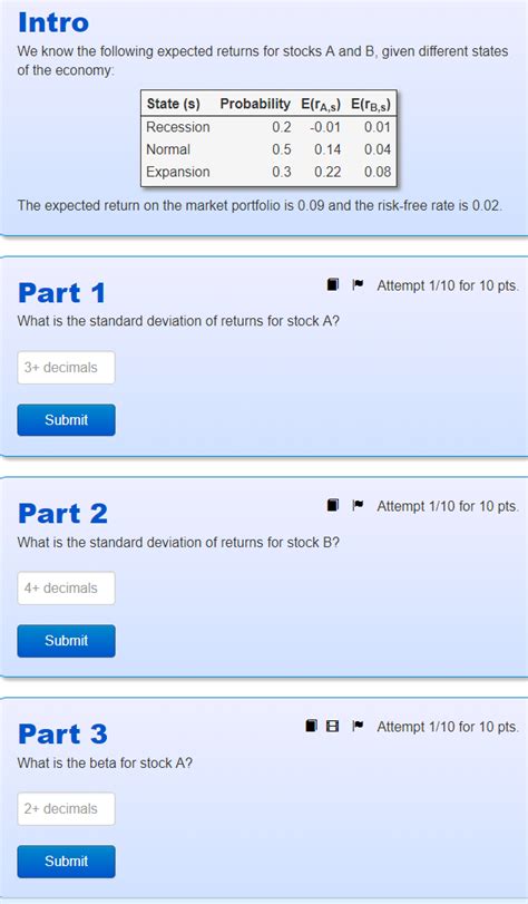 Solved Intro We Know The Following Expected Returns For