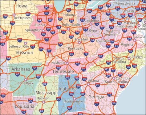 Usa Interstate Highways Map Flat Paper And Laminated Maps Books