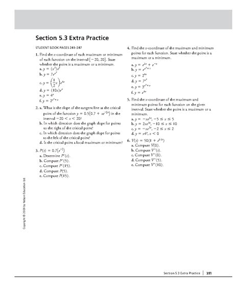 Unit 5 Lesson 3 Extra Practice Section 5 Extra Practice 391 Copyright