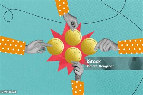 3d 사진 콜라주 템플릿 트렌드 삽화 팀 스케치 네 손 잡다 통화 현금 부 재원 무역 경제 재원 수입 거래자에 대한 스톡 사진 및 기타 이미지 Istock