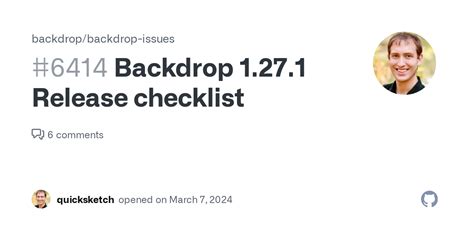 Backdrop 1271 Release Checklist · Issue 6414 · Backdropbackdrop