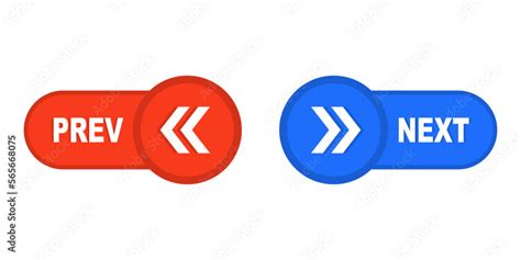 Next And Previous Buttons Web Buttons With Arrows Prev And Next Left Right Previous Next