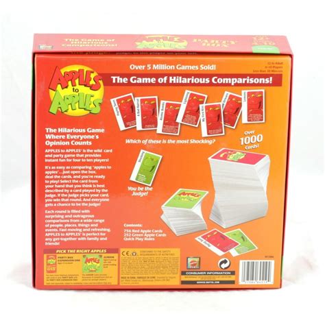 Apples To Apples Party In A Box The Game Of Hilarious Comparisons