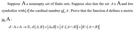 Solved Suppose A A Nonempty Set Of Finite Sets Suppose Also