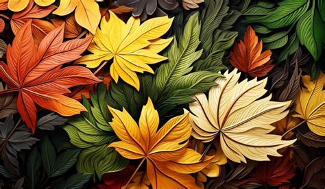 Premium Ai Image Autumn Leaves Background Ai Generated