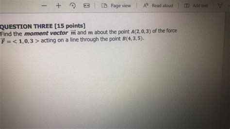Solved Page View A Read Aloud Add Text V Question Three