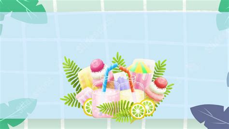 Drucken Sie Sommergrünblatt Eiscreme Zitrone Einfach Powerpoint Hintergrund Zum Kostenlosen