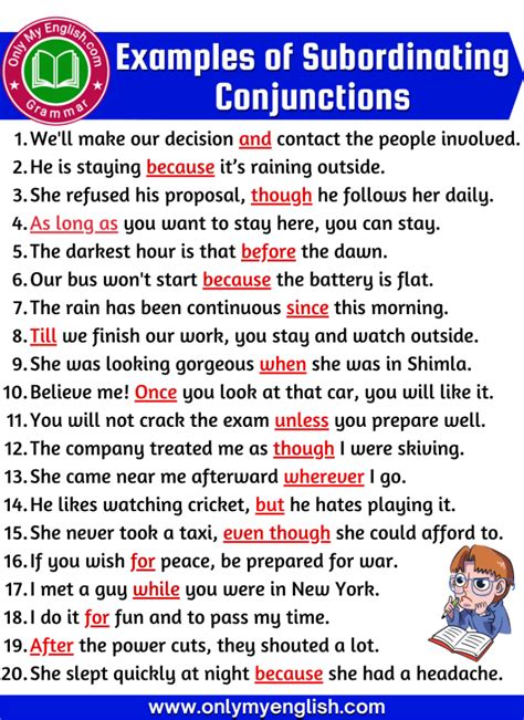 20 Examples Of Subordinating Conjunctions 20 Examples Of Subordinating Conjunctions