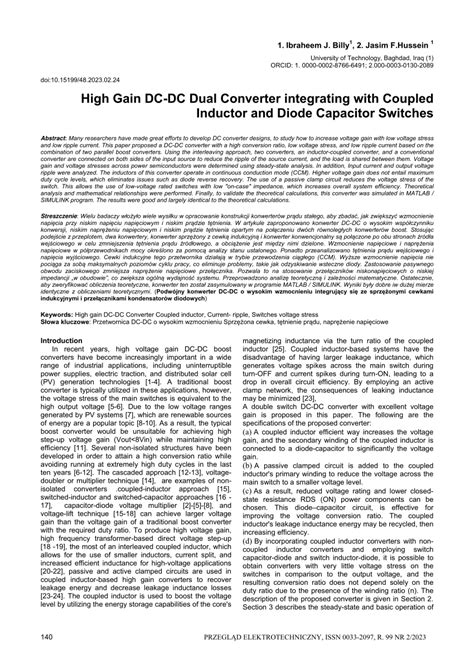 Pdf High Gain Dc Dc Dual Converter Integrating With Coupled Inductor And Diode Capacitor Switches