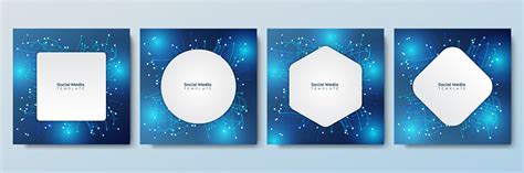 기술 배경으로 설정된 소셜 미디어 게시물 템플릿 글로벌 컴퓨터 네트워크의 소셜 네트워크 통신 인터넷 기술 사업 과학 벡터 일러스트레이션 0명에 대한 스톡 벡터 아트 및 기타