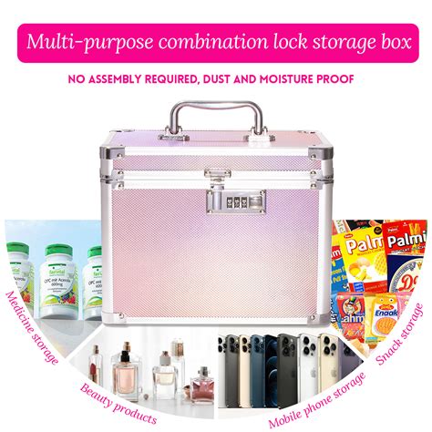 Buanson Security Lock Box Lockable Storage For Medicine Jewelry And Cosmetics 7 25 X7 75