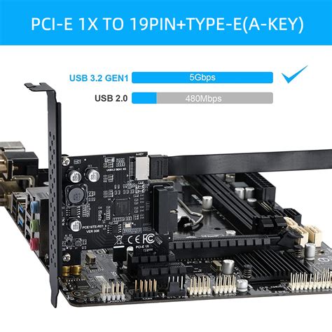 Usb3 2 Gen1 Type E A Key 19pin扩展卡pcie转type C前置a口5gbps 虎窝淘