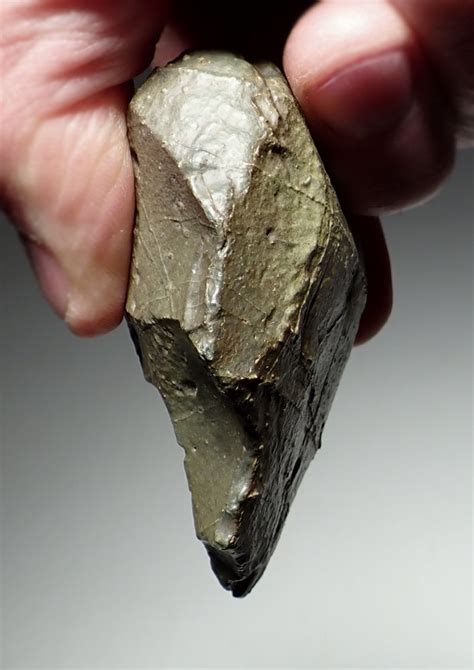 Army Green Basalt Mode 1 Oldowan Pebble Chopper Axe From Africa Pb198 Time Vault Gallery