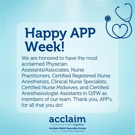 Acclaim 👩‍⚕️👨‍⚕️ Its National Advanced Practice Provider App Week And Were Shining A