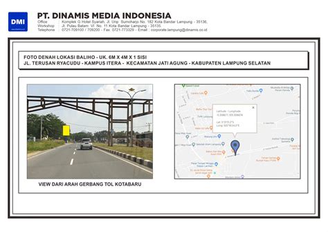 Baliho Jl Terusan Ryacudu Kampus Itera Polda Lampung Selatan Terkontrak Pt Dinamis Media