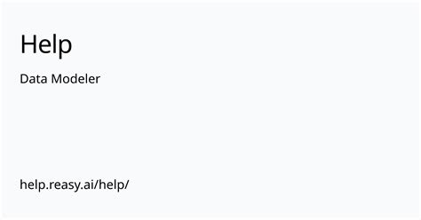 Data Modeler Help