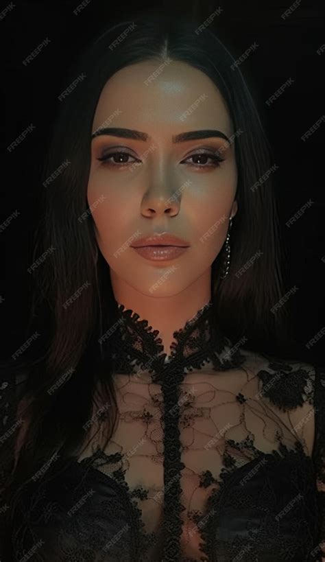 Premium Photo A Woman With A Black Dress And A Black Lace Top