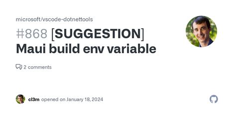 Suggestion Maui Build Env Variable · Issue 868 · Microsoftvscode