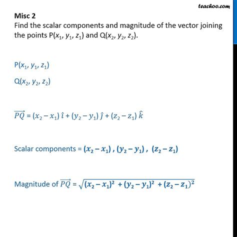 Misc 2 Find Scalar Components Magnitude Of Vector Joining