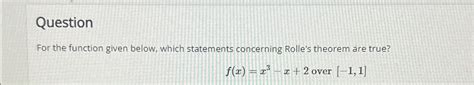solved questionfor the function given below which