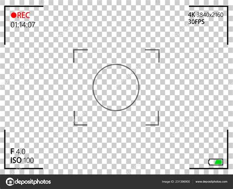 Camera Rec Interface Viewfinder Digital Focus Exposure Settings Screen Photography Stock Vector