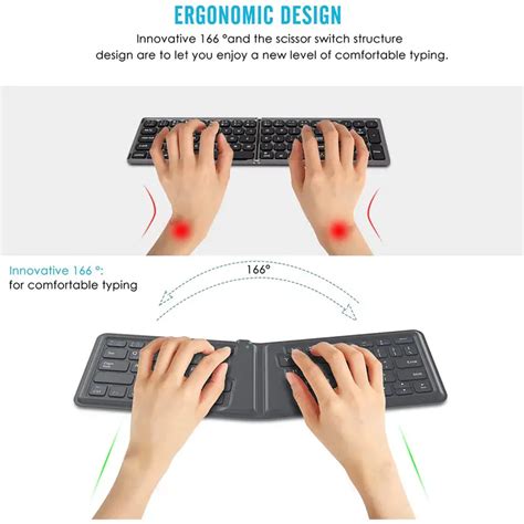 Bow Foldable Bt Keyboard Rechargeable Folding Split Keyboard Temu