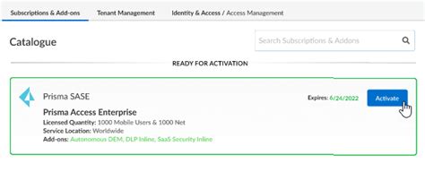 Activate A License For Panorama Managed Prisma Access Fedramp High Through Common Services