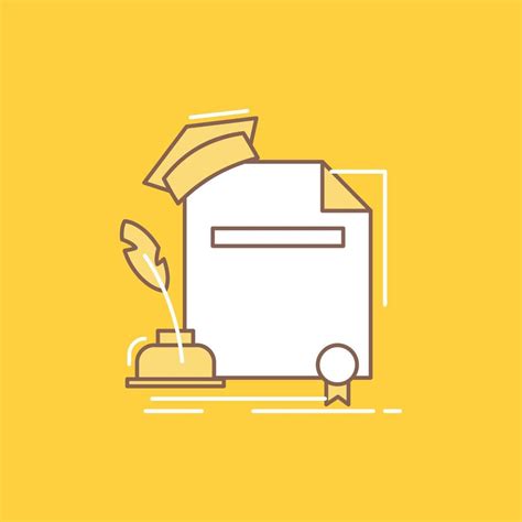 Certificate Degree Education Award Agreement Flat Line Filled Icon Beautiful Logo Button