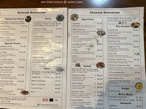 Online Menu Of Fattoush Restaurant Restaurant Pittsford New York
