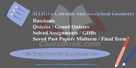 Mth101 Calculus And Analytical Geometry Midterm Past Papers File 1