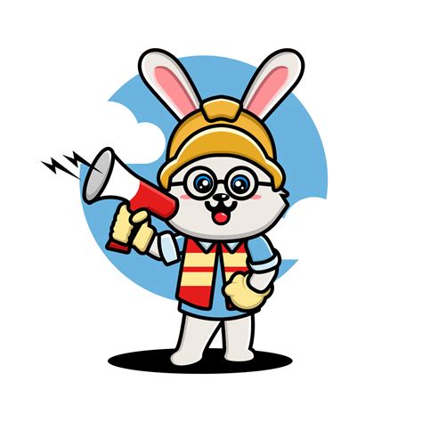 Cute Rabbit Construction Worker Cartoon 12984594 Vector Art At Vecteezy