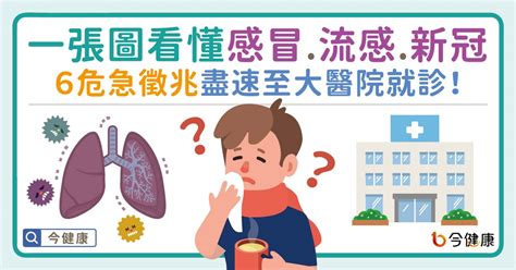 一張圖看懂感冒、流感、新冠。6危急徵兆盡速至大醫院就診！ 蕃新聞