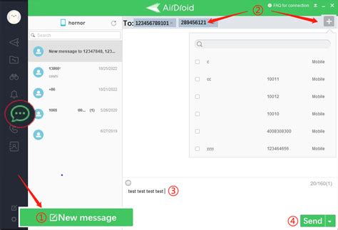 how to send a message on the computer via airdroid personal airdroid