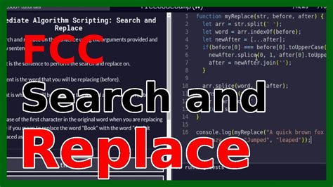 Search And Replace Freecodecamp Challenge Youtube