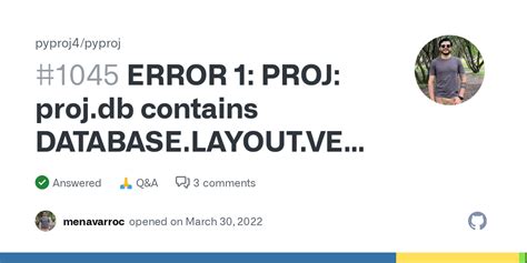 error 1 proj proj db contains database layout version minor 0