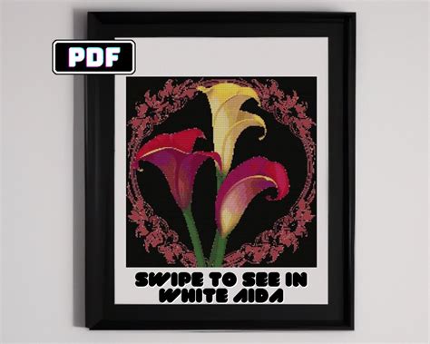 Floral Needlework Calla Lily Pattern Etsy