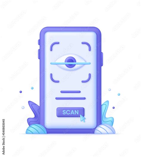 3d Eye Recognition On Smartphone Eye Scanning Concept Of Facial