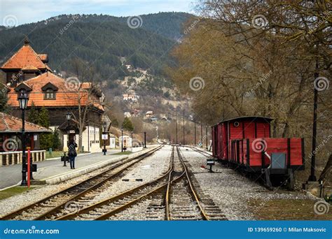 Old Railroad Station With Narrow Gauge Railway Track Popular Tourist