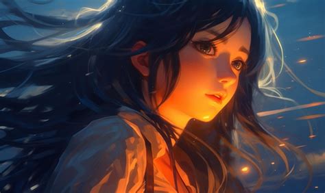 Premium Photo Anime Girl In The Sky Premium Photo Anime Girl In The Sky