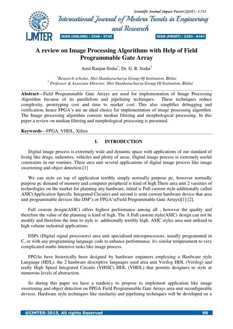 Pdf Ijmter 2015 All Rights Reserved A Review On Image Processing Algorithms With Help Of