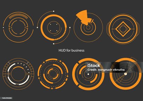 비즈니스 세트용 Hud Ui 미래 지향적 인 사용자 인터페이스 스톡 벡터 Hud 라운드 프레임 목표 제어 대상 인터페이스 벡터